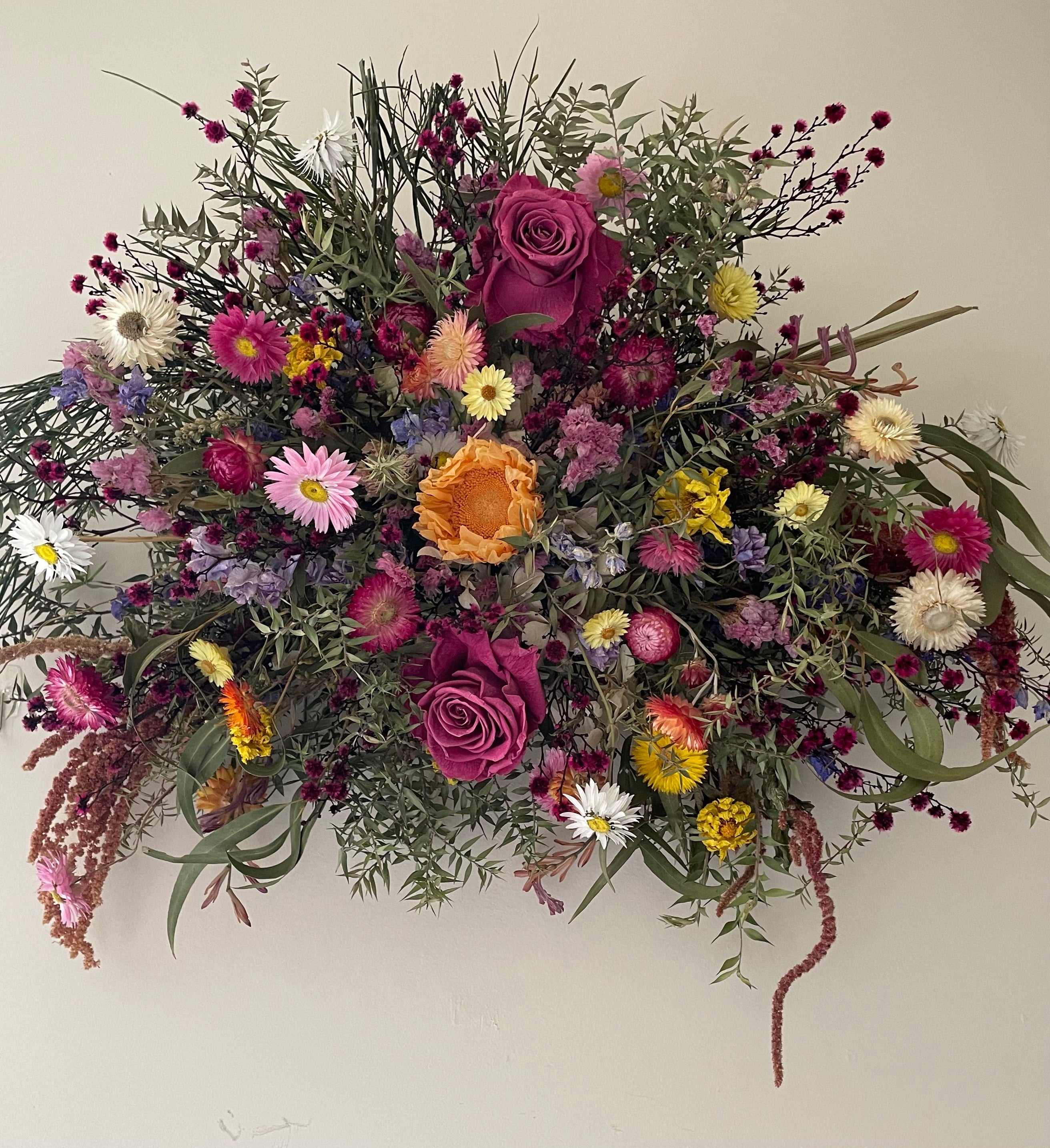Arbour Florals, Hanging & Wall Arrangements – Dried and Preserved Blooms